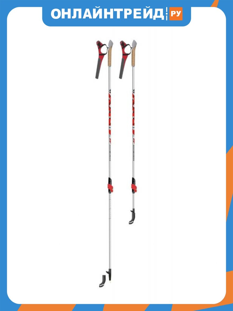 Палки телескопические алюминиевые Stc WALKER RED р.100-135см