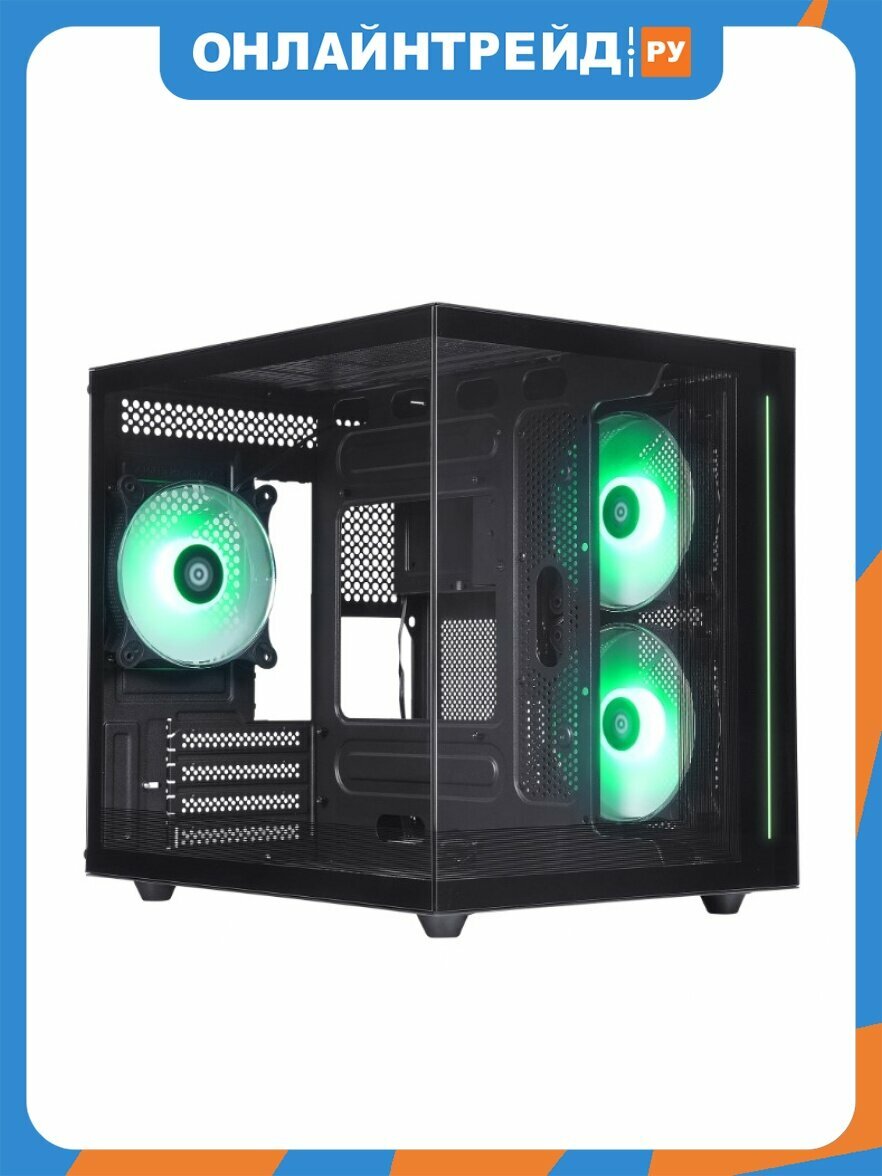 Корпус компьютерный Defender NovaCube черный, mATX,3fan, switchM/BSynс