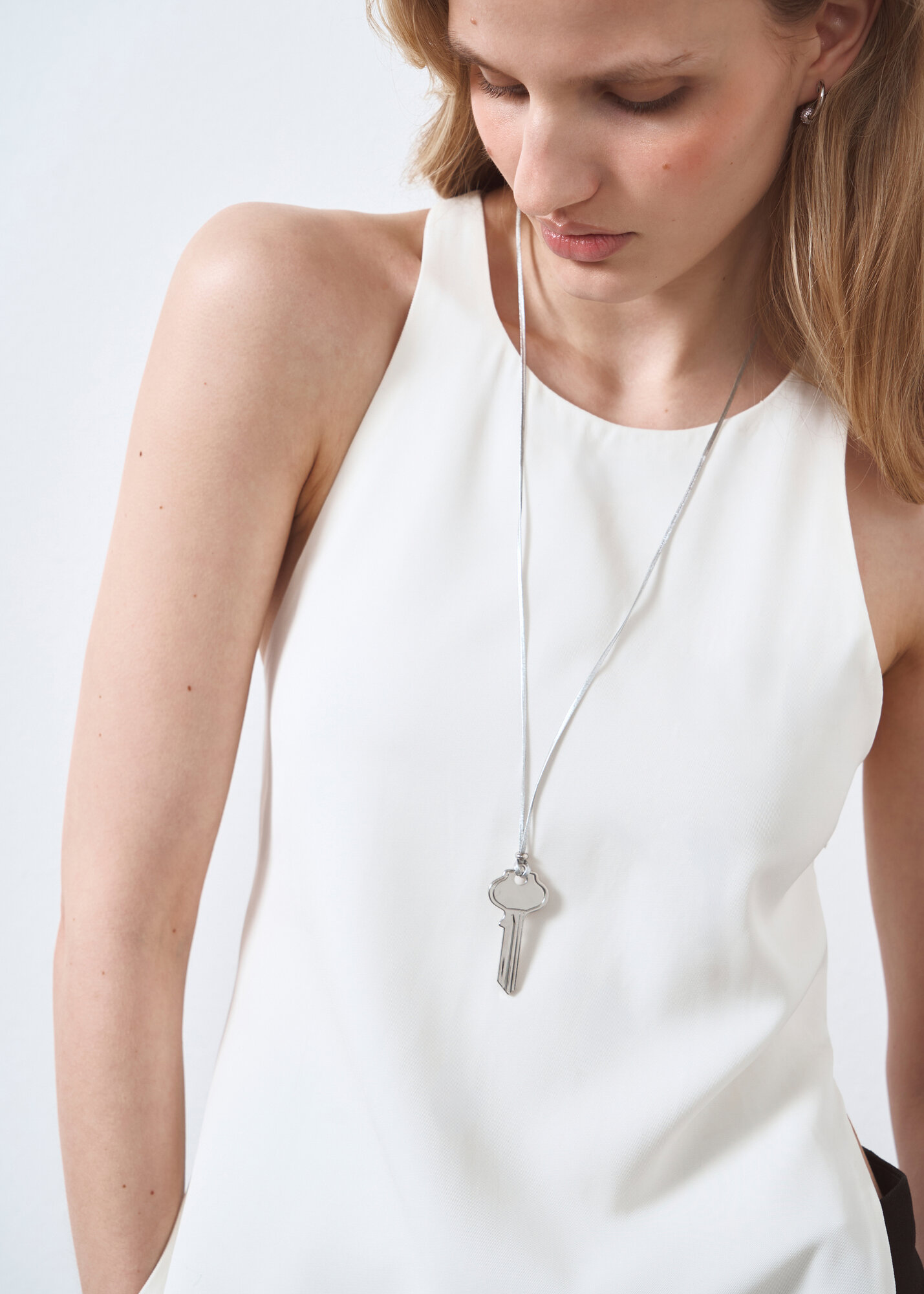 Колье AQUAGIRL, длина 80 см, серебряный — фото 1