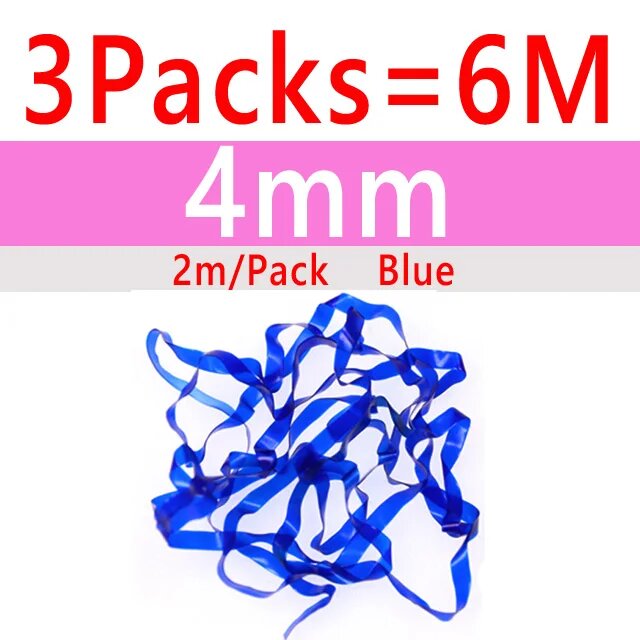 Силиконовые ленты Wifreo для вязания нахлыстовых мух 3 мм Синий, 3packs 4mm Blue