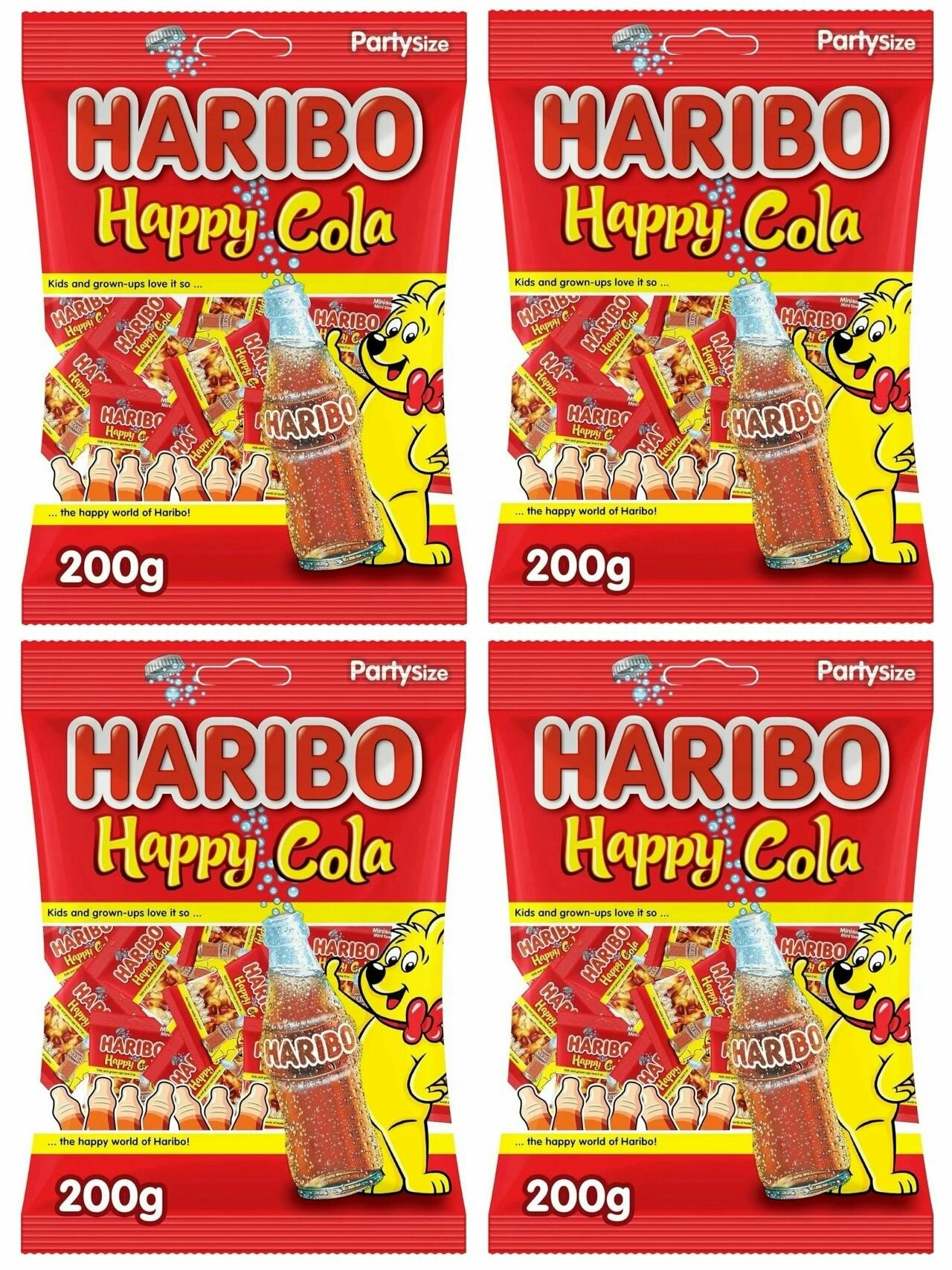 Мармелад Haribo Happy Cola (мини пакеты), 4шт 200г