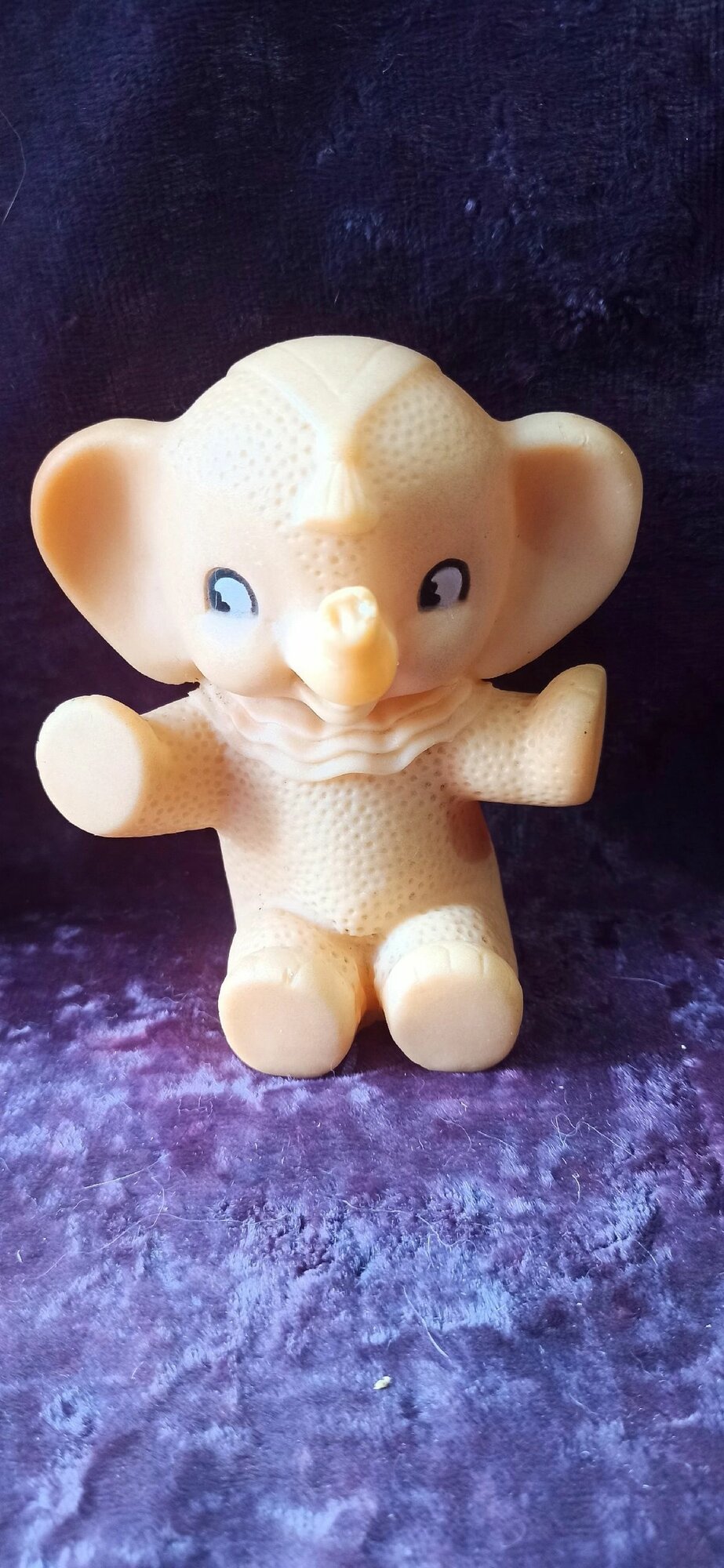 Винтажная резиновая игрушка слононек, слон, 13 см