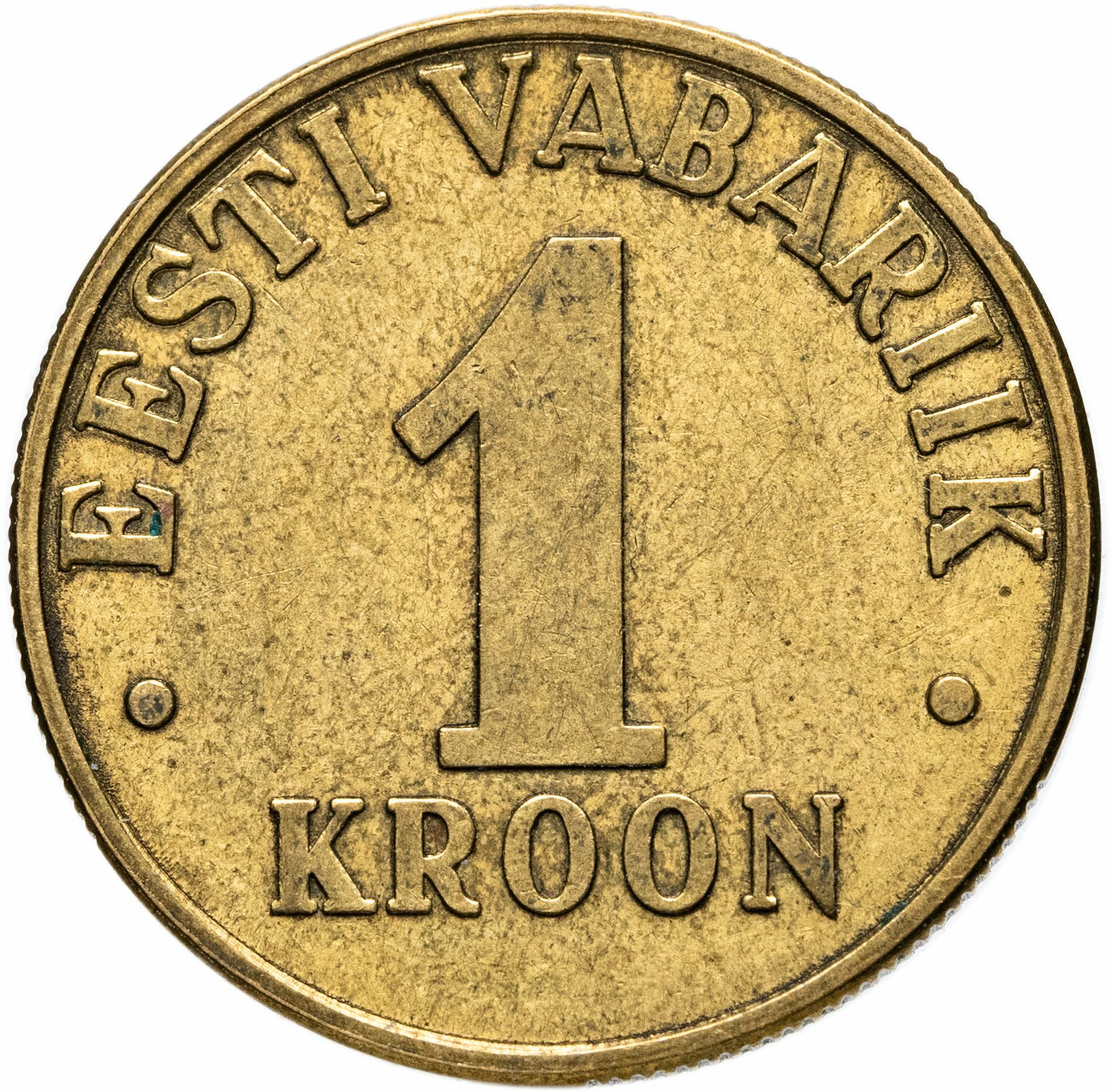 Эстония 1 крона kroon 2000, Латунь, в сохранности XF