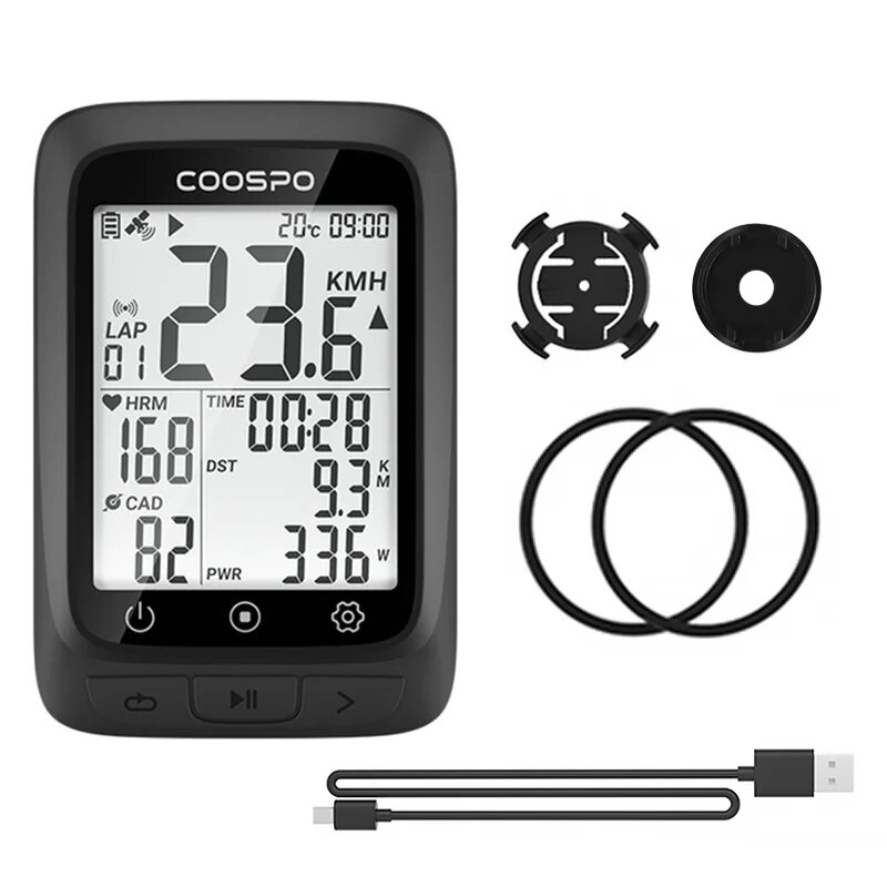 COOSPO BC107 Беспроводной велокомпьютер Черный, Black