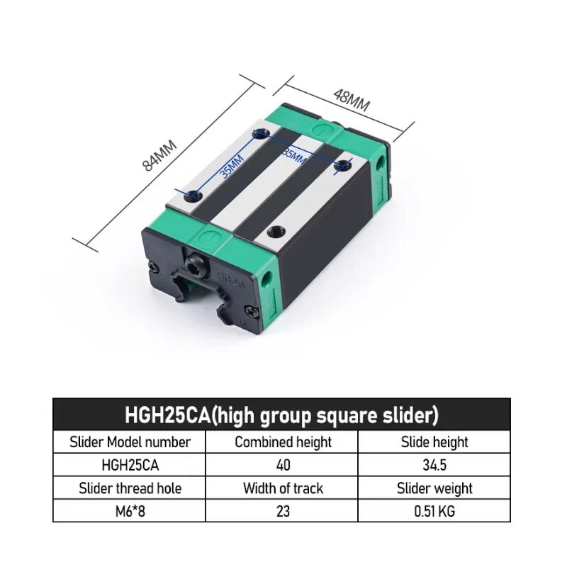 Линейный направляющий блок BAMBOOTOP HGH15CA/HGW15CC, HGH20CA/HGW20CC, HGH25CA/HGW25CC HGH25CA