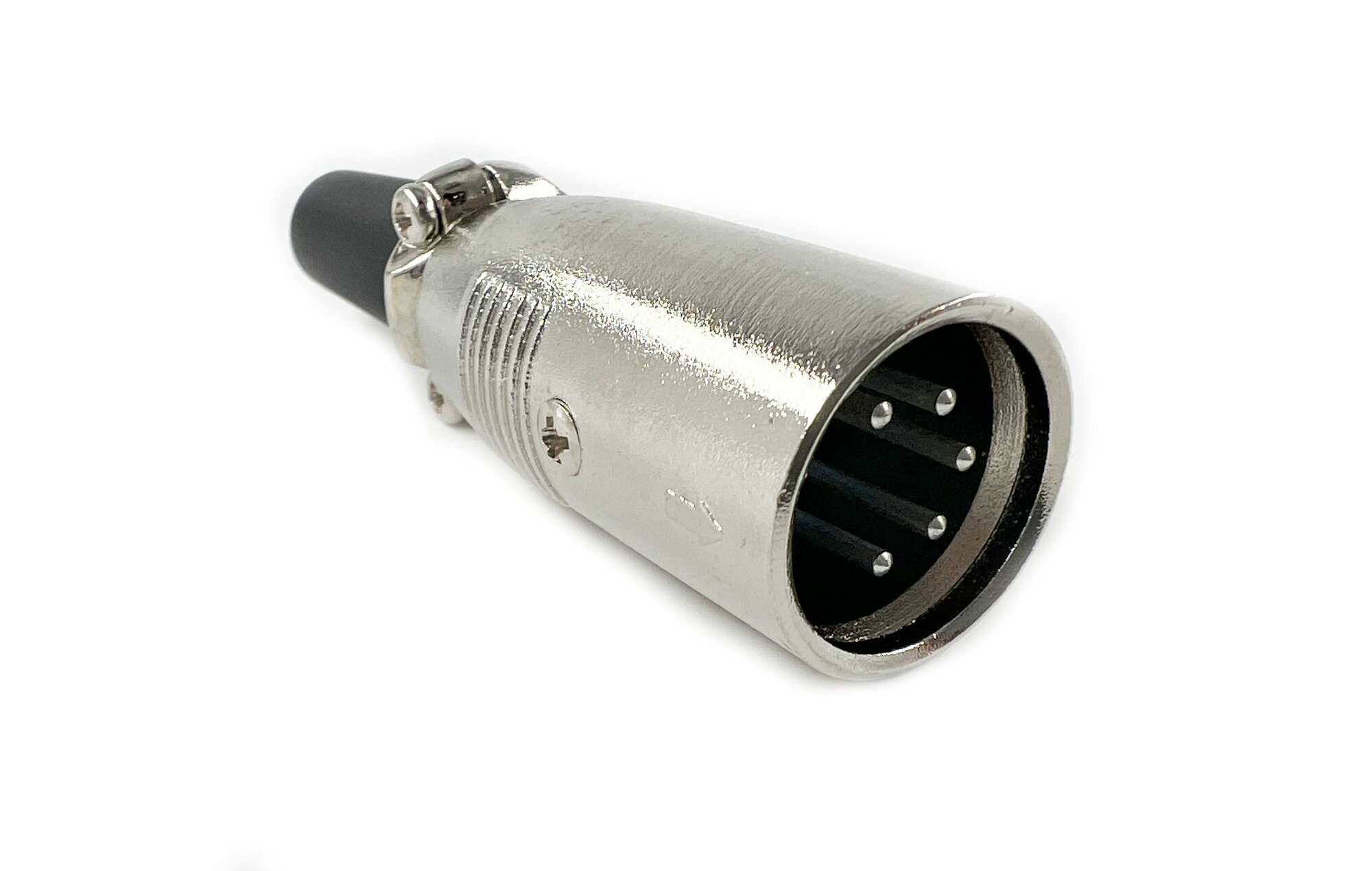 Разъем XLR 5Pin штекер металл на кабель с хомутом (70мм).