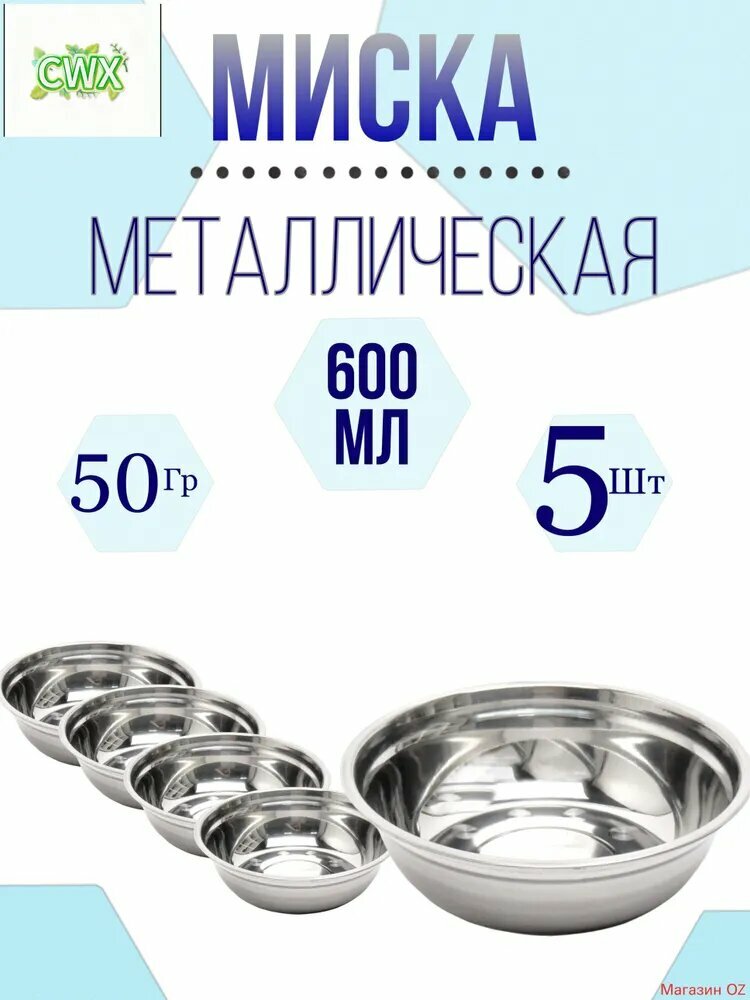 Набор посуды для похода, рыбалки и пикника, 600 мл 5 шт, тарелка металлическая