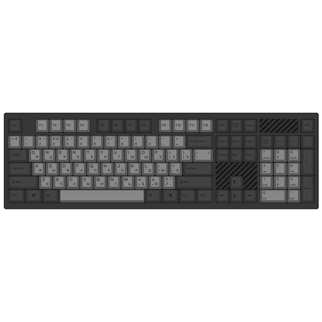 Клавиатура Varmilo VA100 Ink Rhyme Kailh Prestige Voice Русская раскладка черный, серый