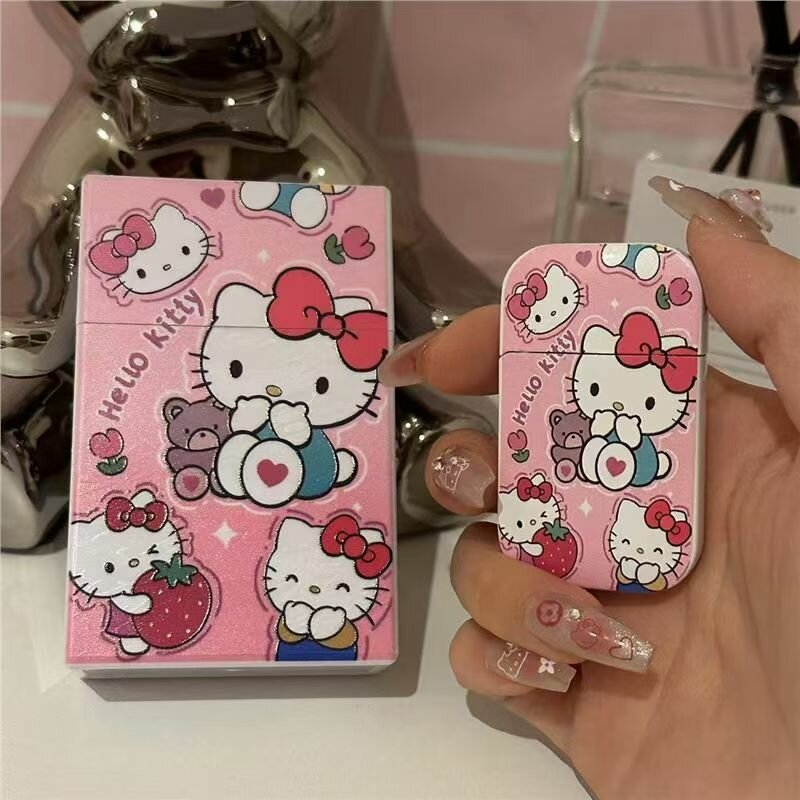 Коробка для сигарет Sanrio, несколько вариантов дизайна, Hello Kitty, Kuromi, Pochacco, My Melody, стильная, из пластика, милая, для хранения карточек.