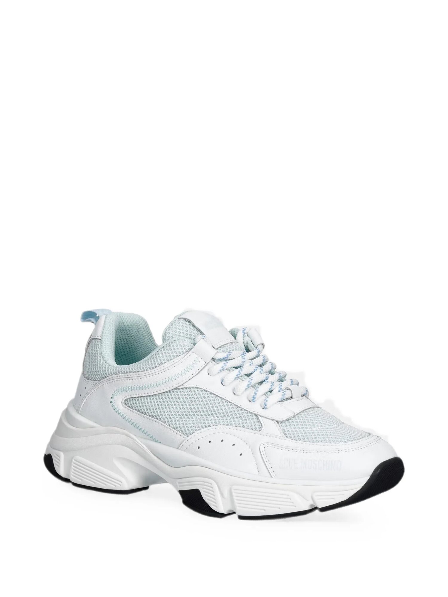 Кроссовки LOVE MOSCHINO Mesh-panelled chunky sneakers, размер 37, бежевый/белый — фото 1