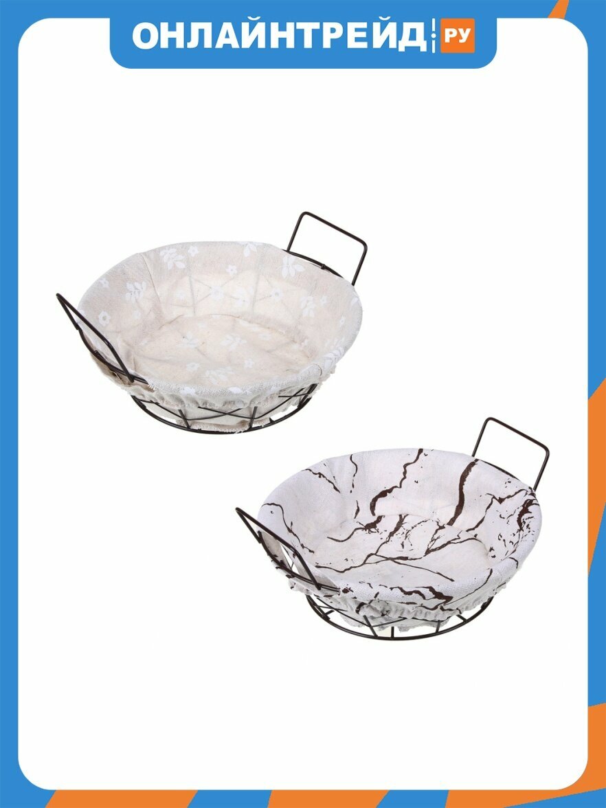 Корзина Vetta для мелочей "Селеста", круглая, 21х21х7см, 2 дизайна (414-094)