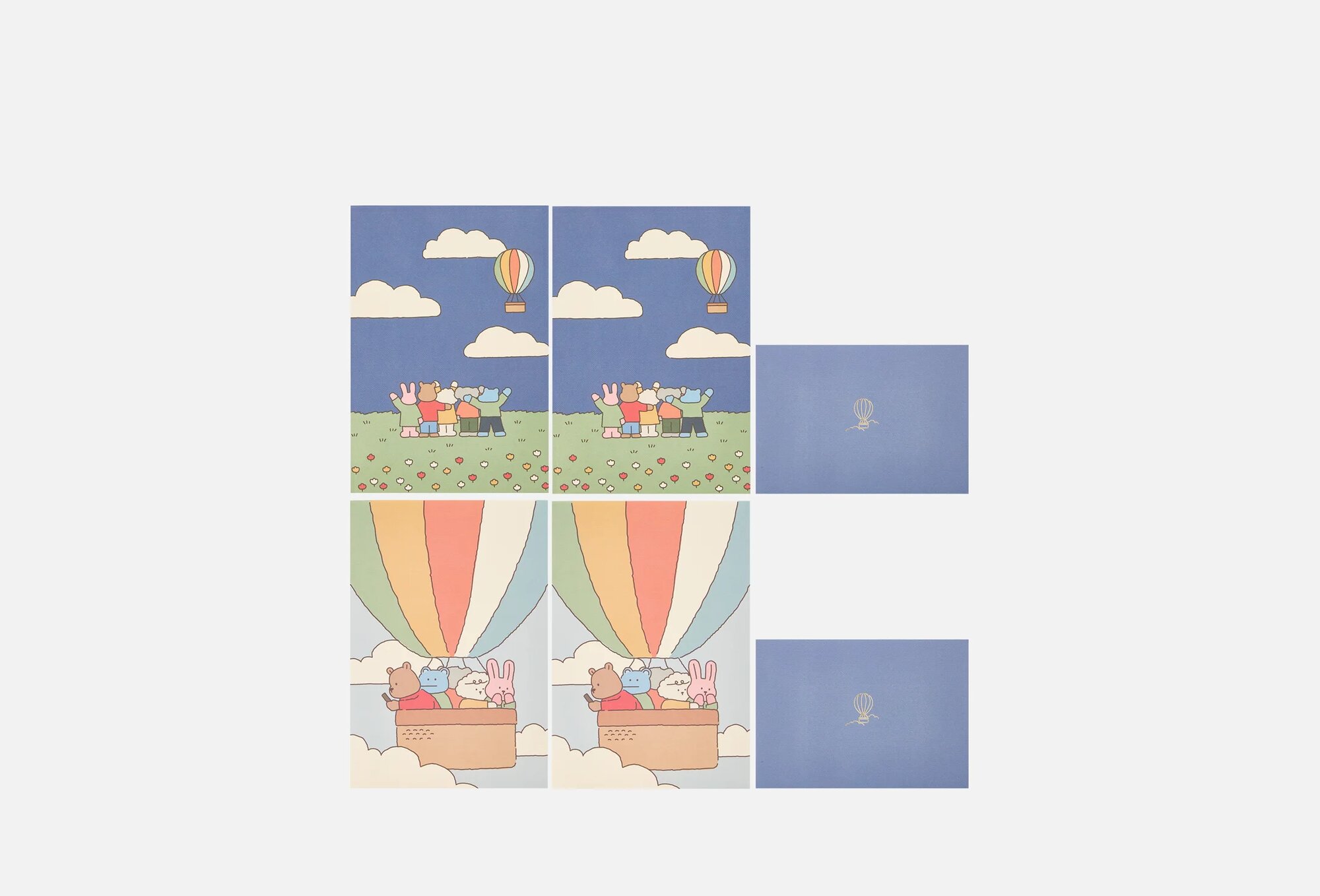 Dailylike My buddy 03 Hot air balloon Конверт с бумагой для письма 2шт