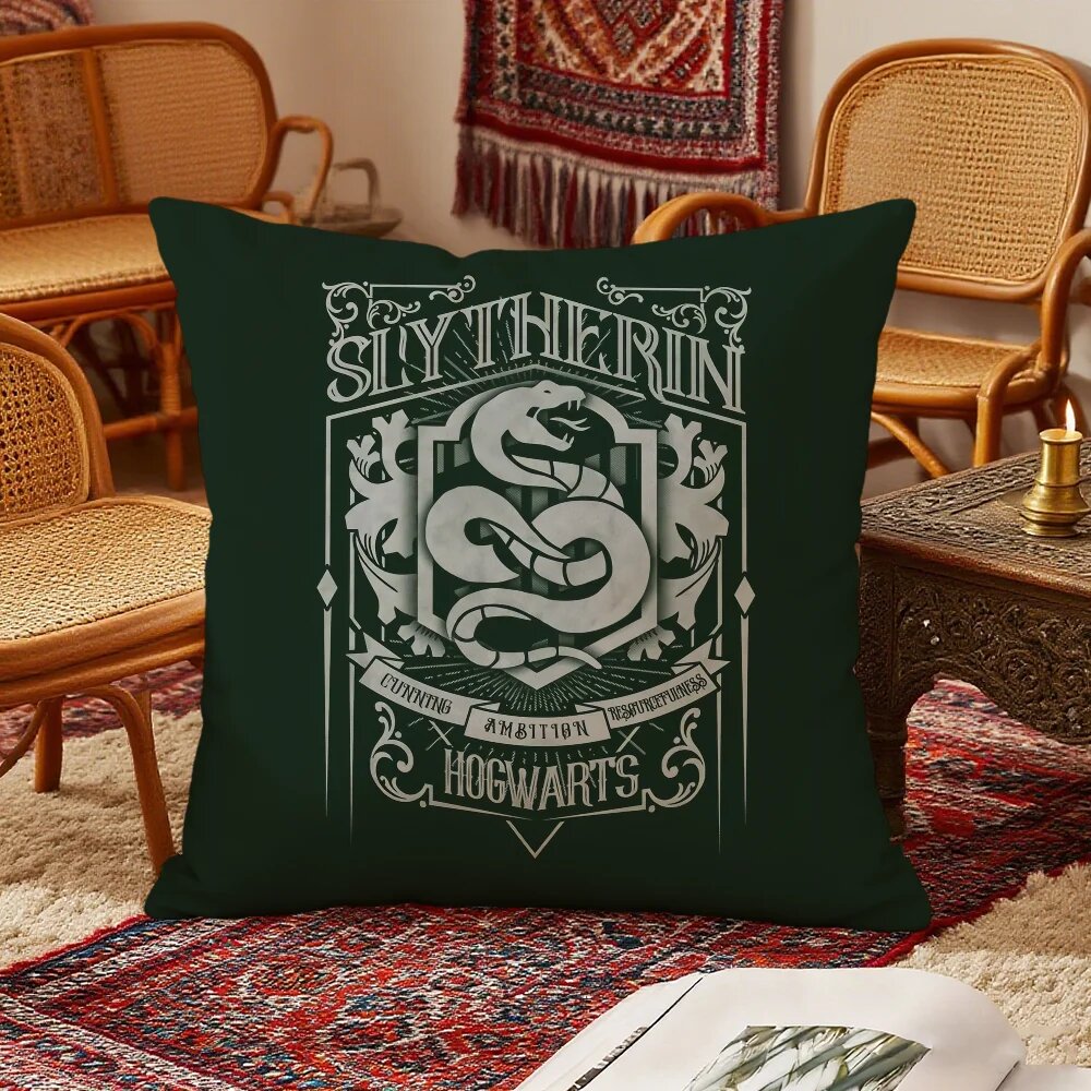 Чехол для подушки HUGKIS Harry Potter 30x30 см Зеленый, 40x40CM(16x16in), 9