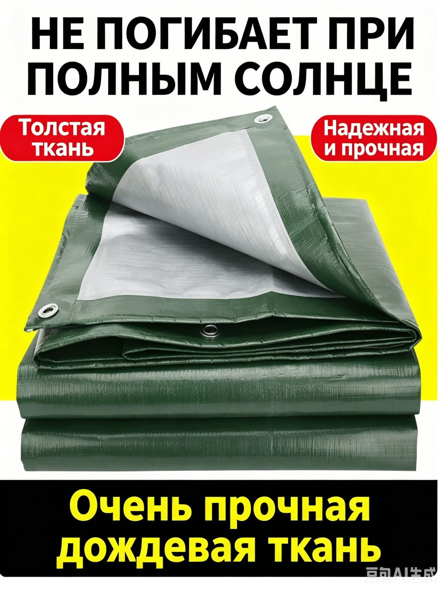 Наружный брезент, непромокаемая ткань, солнцезащитный крем, непромокаемая тканьТент универсальный 6х6 м, 120 гр/м2