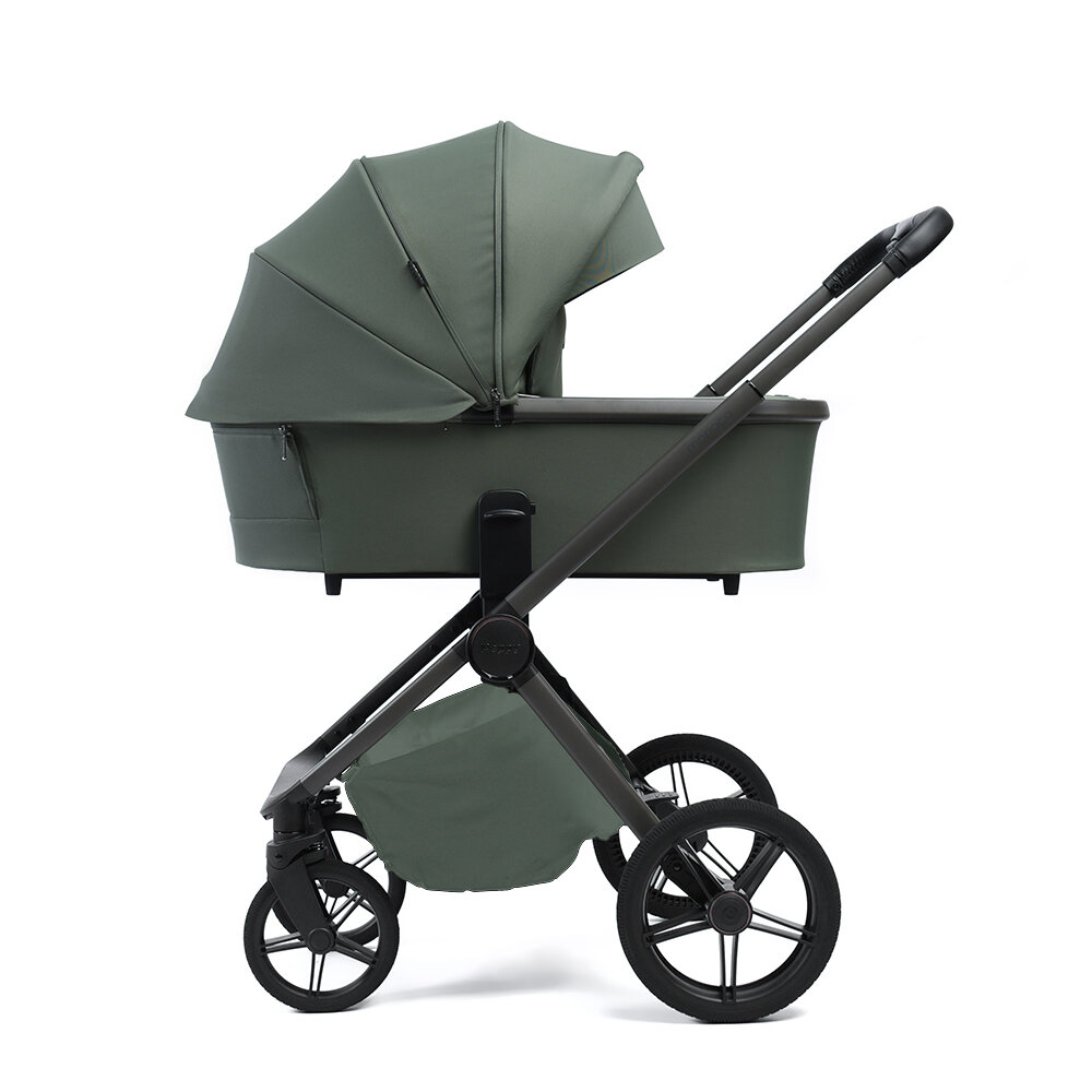 Коляска детская Peppy Monaco Plus 2 в 1 Oliva Green (зеленый), рама серая