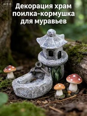 Декорация храм поилка-кормушка для муравьев
