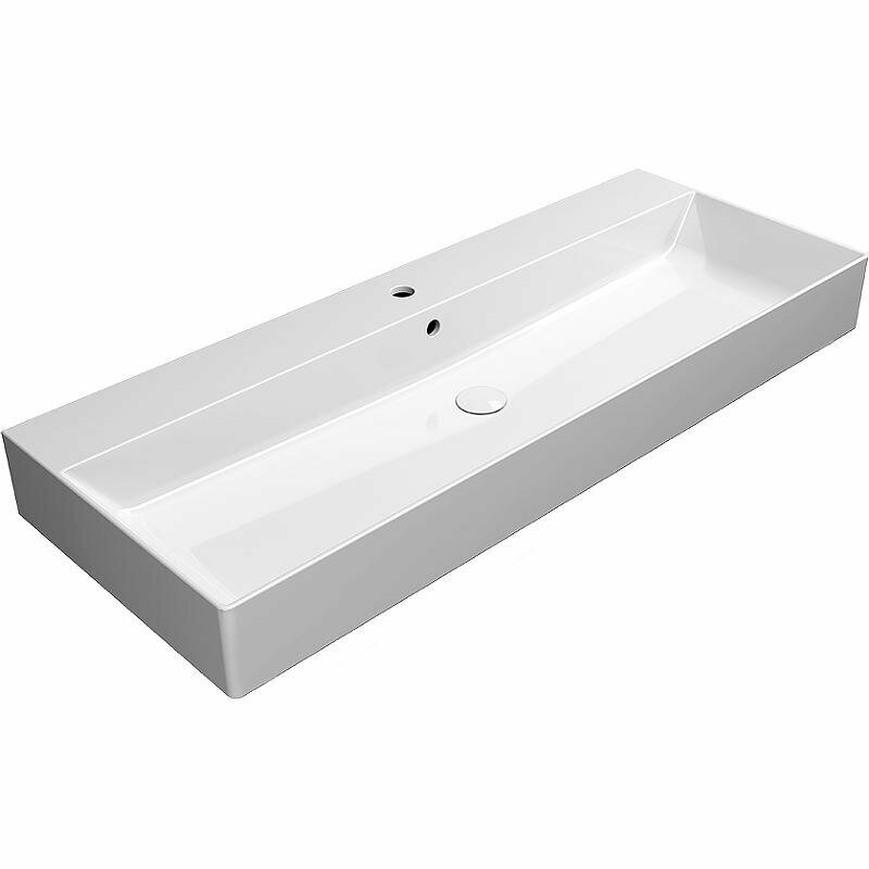 Раковина накладная GSI Kube X 120 9424111 Белая, фаянс, с переливом