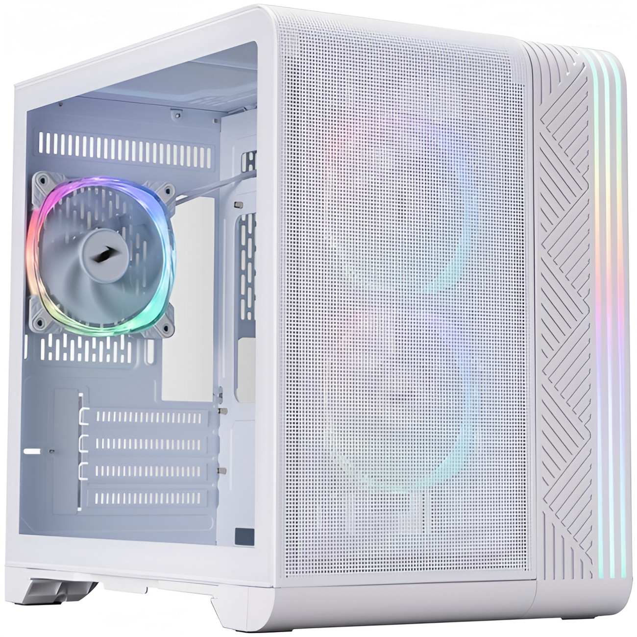 Корпус Mini-Tower 1STPLAYER VT5 ARGB, Micro-ATX, белый (VT5-WH-3FS7-W)
