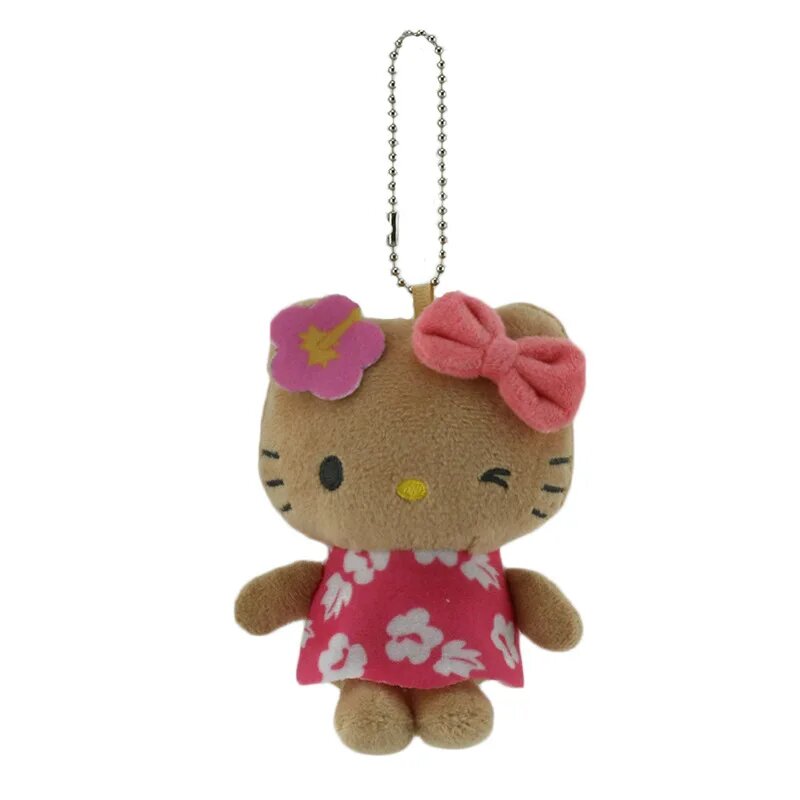 13 см аниме Hello Kitty My Melody Kuromi гавайский черный мех плюшевая кукла брелок Kawaii школьная сумка кулон аксессуары подарок