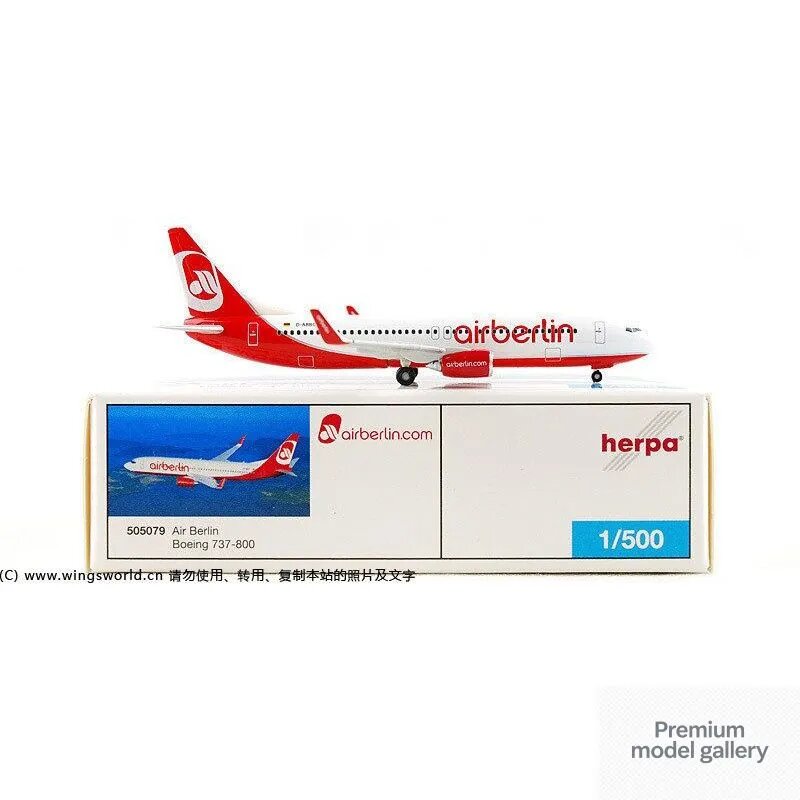 Herpa 505079 1:500 Модель самолета Boeing 737-800 авиакомпании Air Berlin