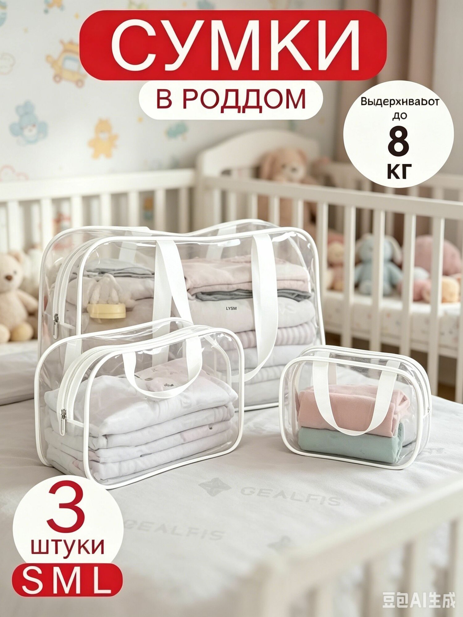 Сумки в роддом для беременных для мамы комплект 3 шт матовые для госпитализации родовые