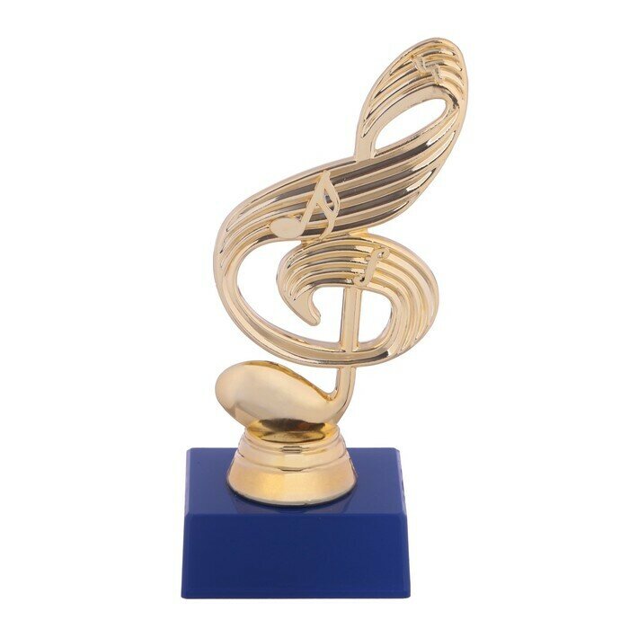 Кубок Скрипичный ключ , синяя подставка, 18 х 6,5 х 6 см