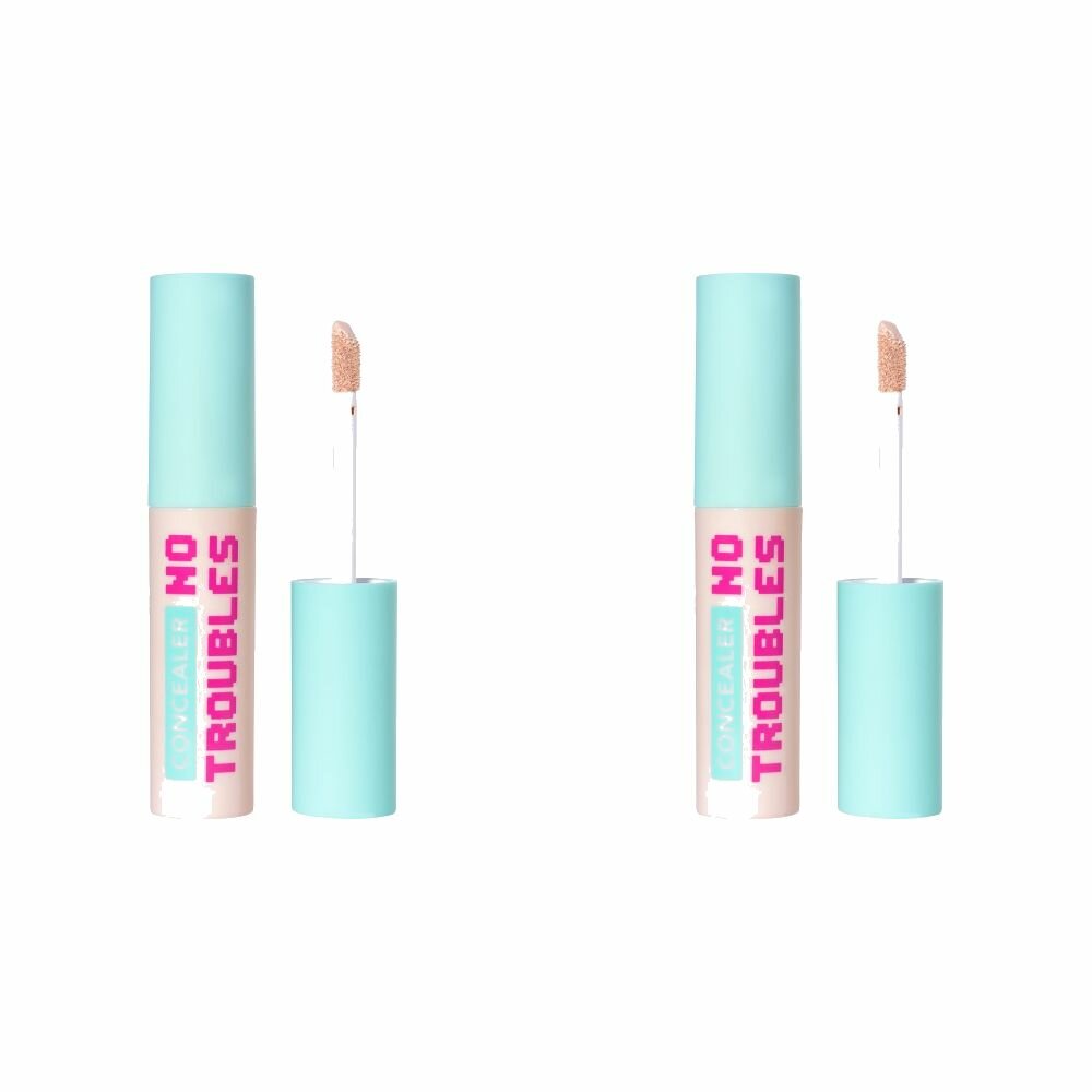 Beauty Bomb Жидкий консилер No Troubles, Тон 02, 2,5 мл, 2 шт