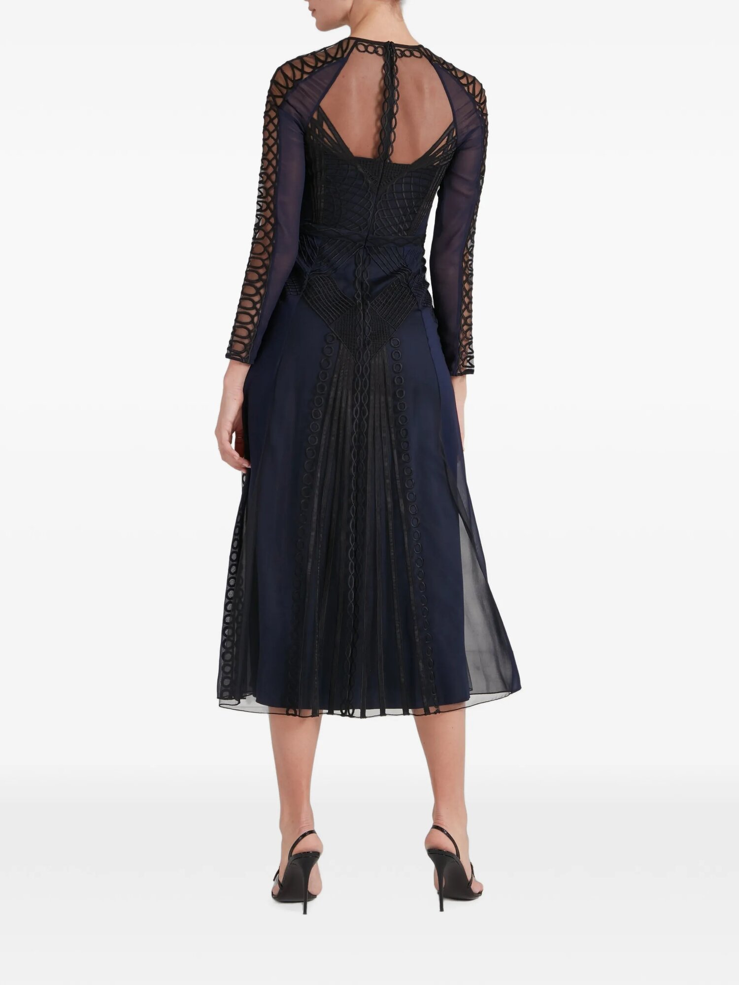 Платье Temperley London Ariel midi dress, размер 10, Синий принт — фото 1