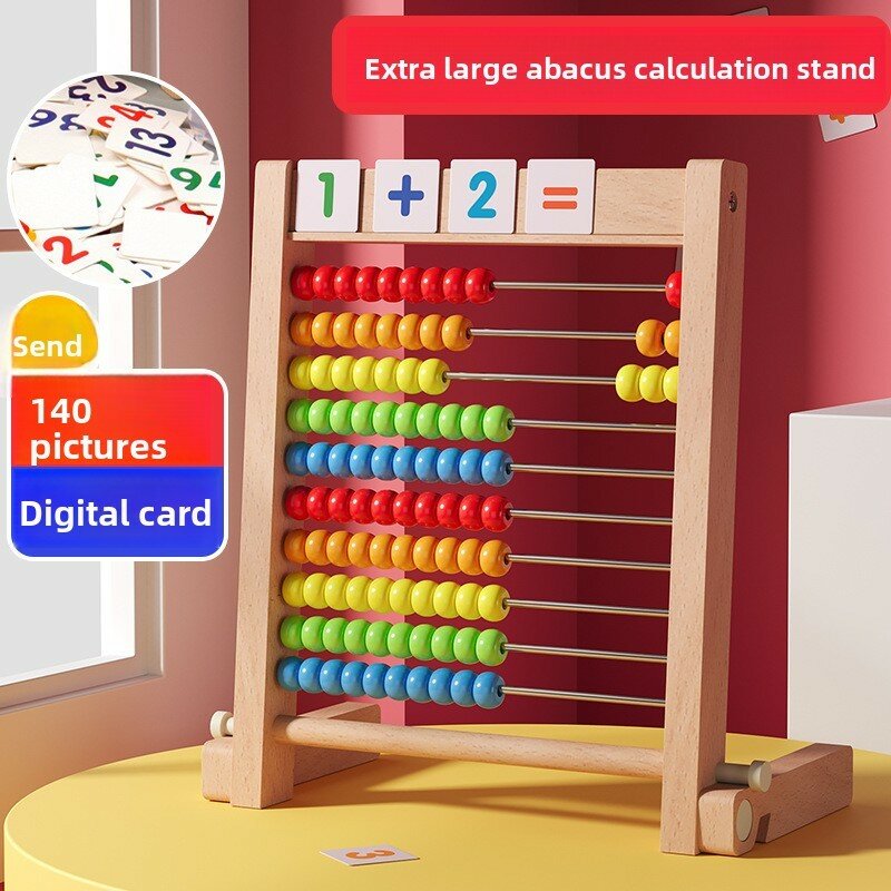Wooden educational counting frame for kids math skills development style b