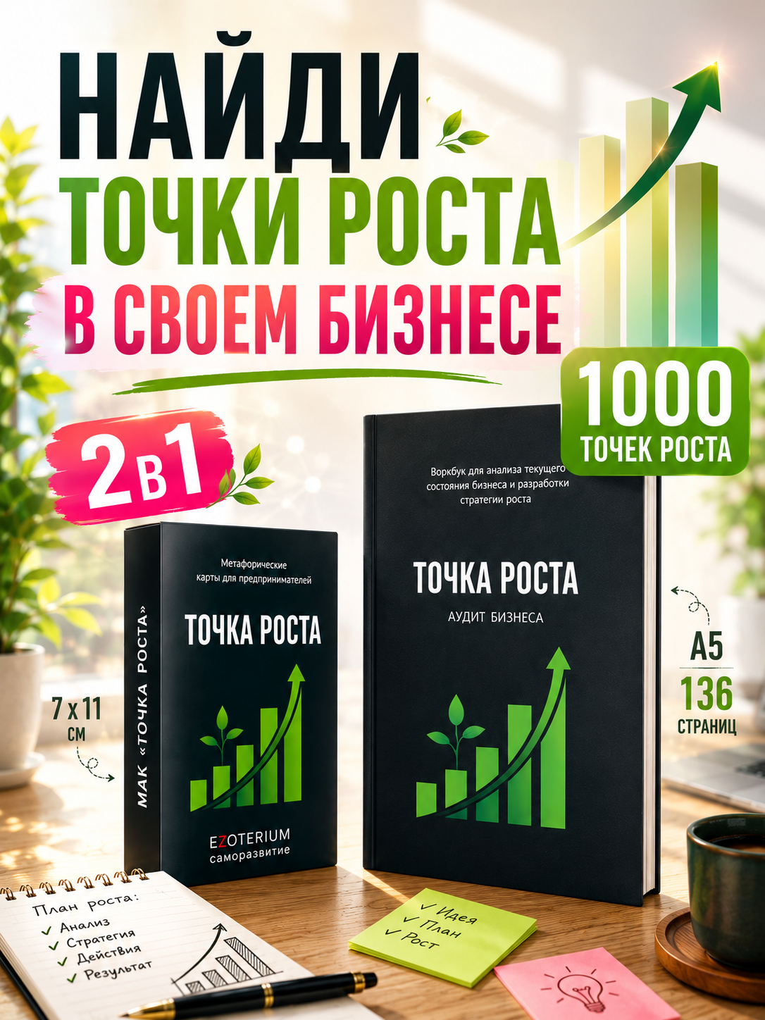 Метафорические карты и ежедневник для бизнеса "Точка рост" EZOTERIUM
