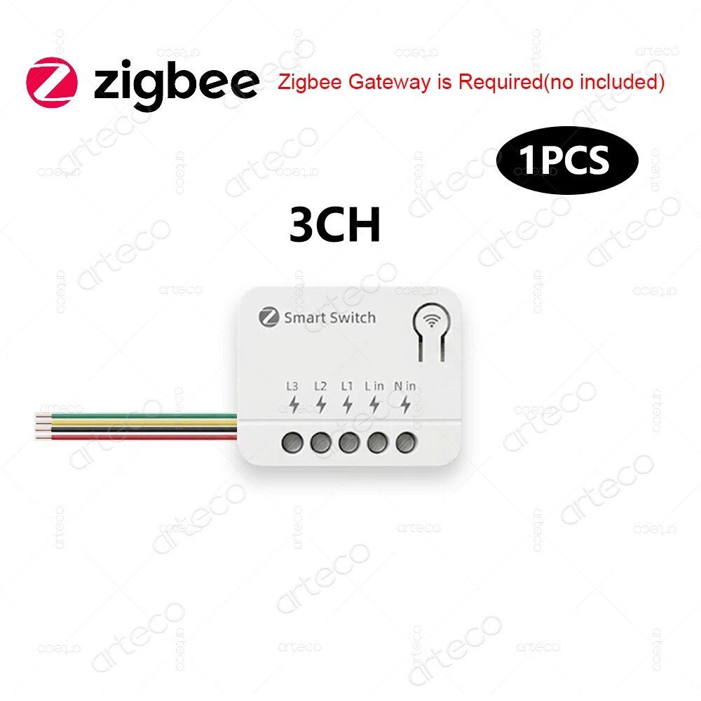 Умный выключатель Arteco ZG-301ZB 1 канала Zigbee 3.0 3CH