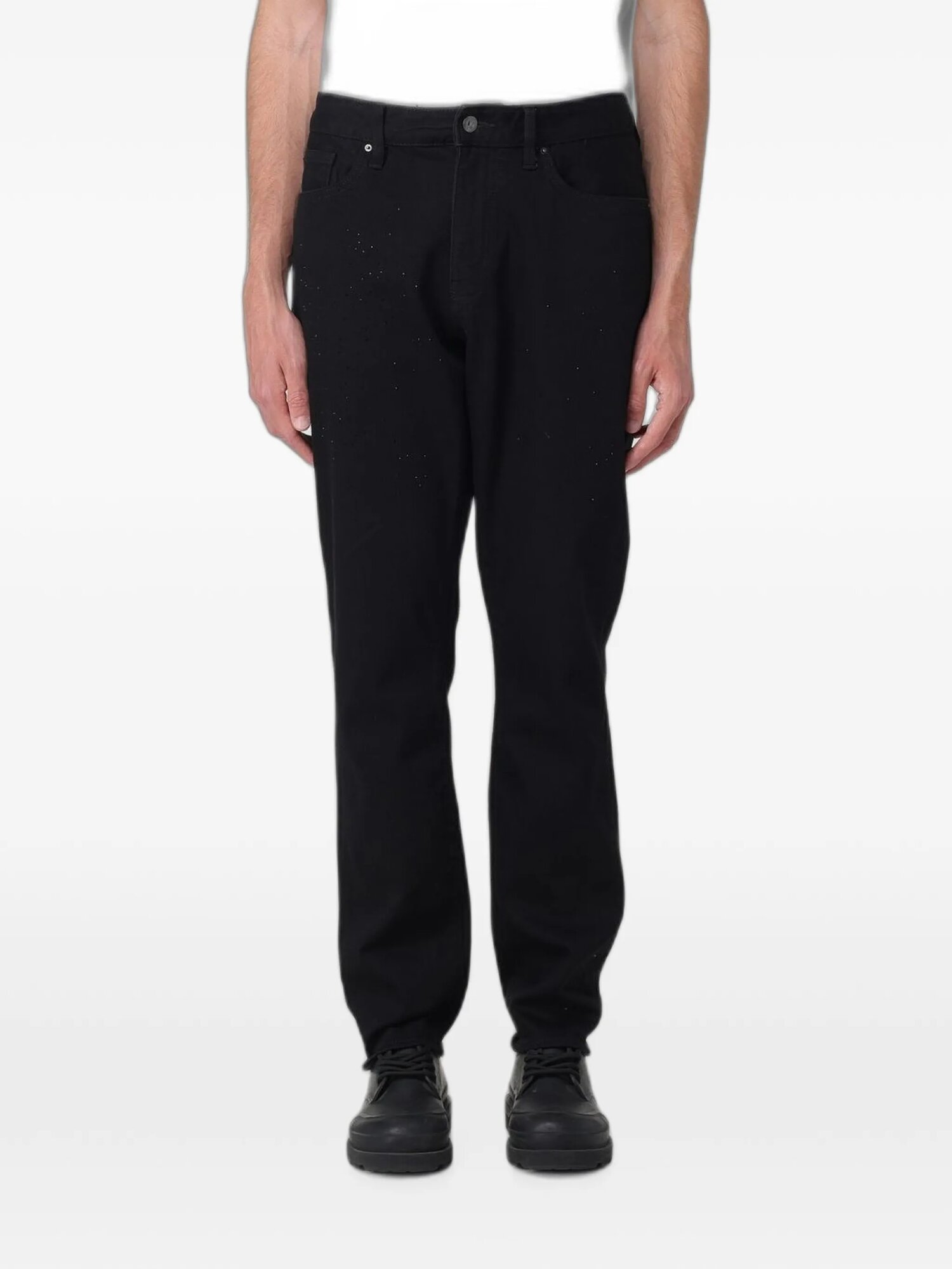Джинсы Logo-patch slim-fit jeans 