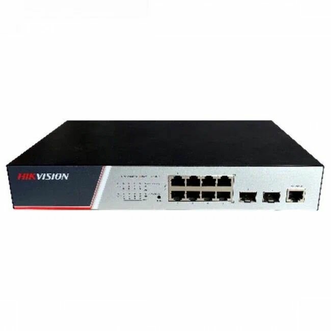 Коммутатор Hikvision DS-3E2510P(B), 8 1 Гбит/с PoE + 2 1 Гбит/с SFP, управляемый