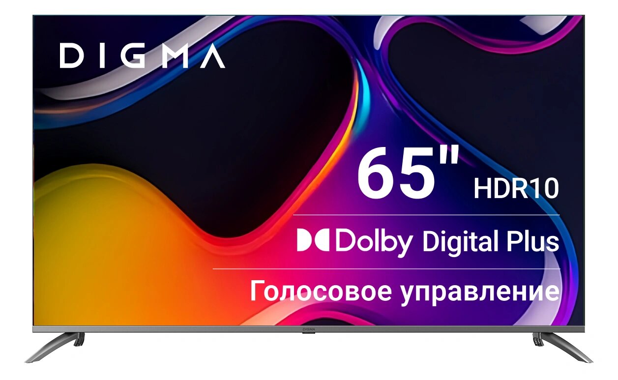 Телевизор LED Digma 65 DM-LED65UBB41 Android TV Frameless Metal темно-серебристый/серебристый 4K Ult