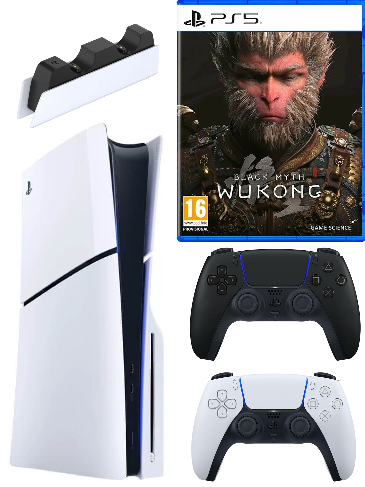 Игровая приставка Sony PS 5 Slim, 1ТБ(с дисководом)+2 геймпад+Зарядная станция+Black Myth: Wukong(подробности в чате)