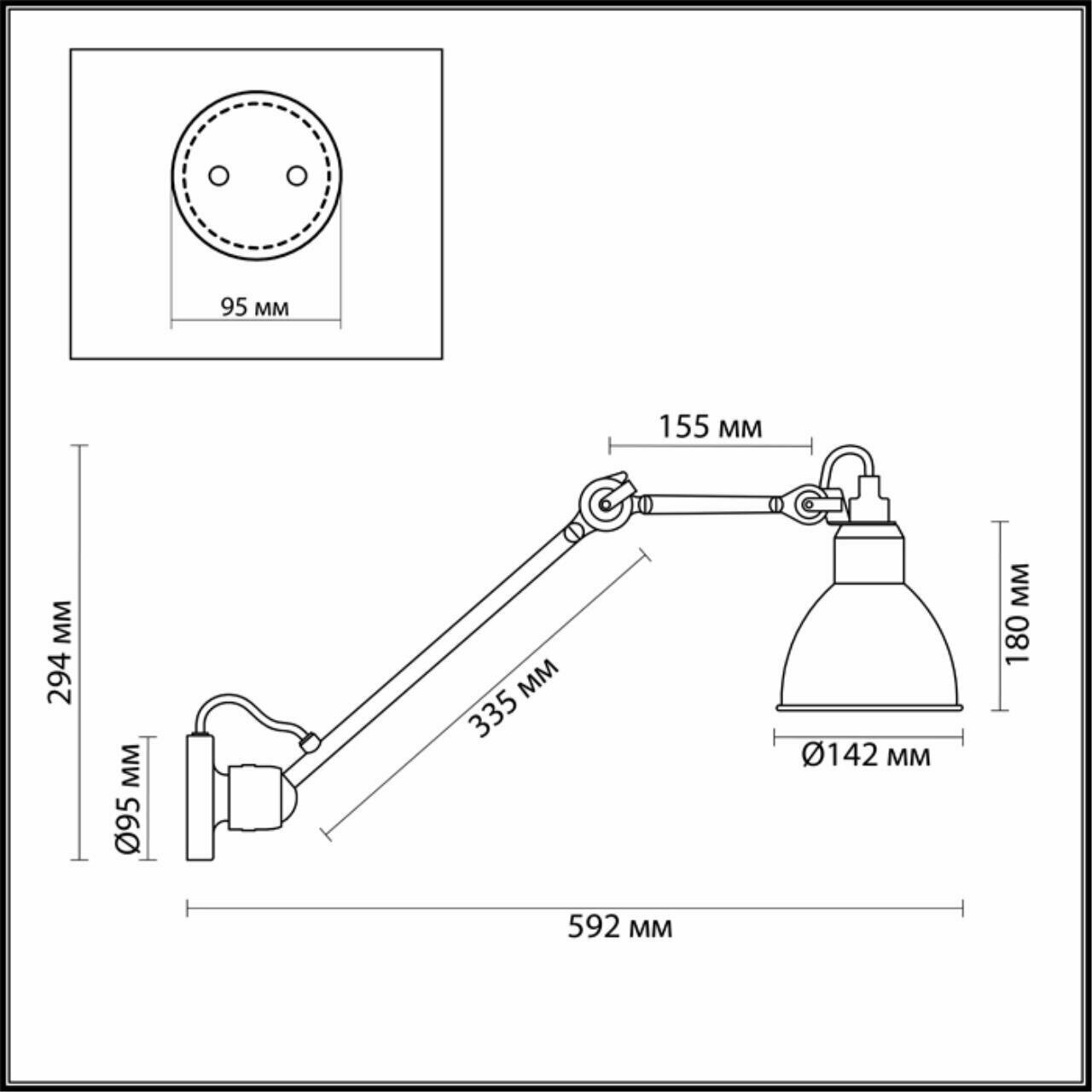 Настенный светильник на кронштейне Odeon Light ARTA 4125/1WD — фото 1