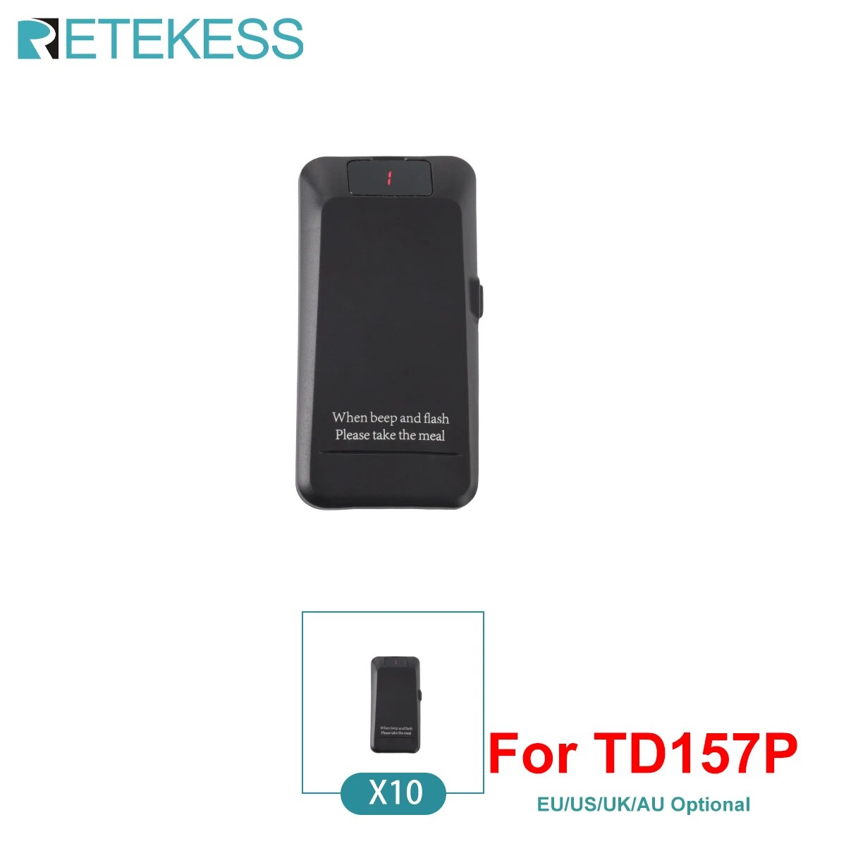 Retekess TD157P Черный вызов для ресторана, 10 пейджеров