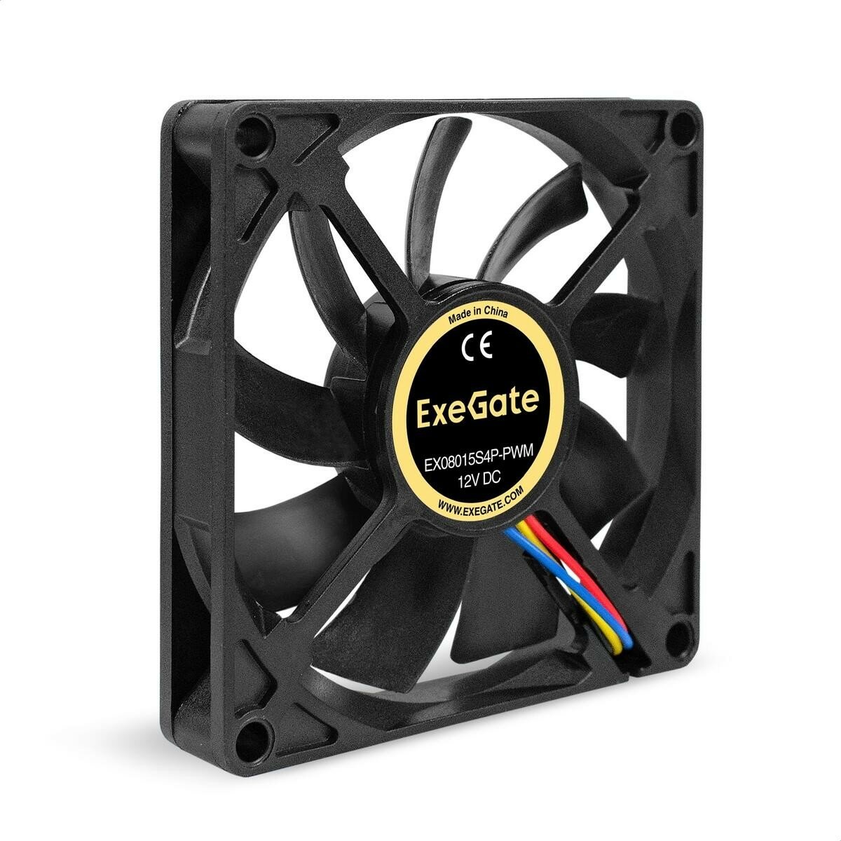 Корпусный вентилятор ExeGate EX08015S4P-PWM 2500RPM 80x80x15 мм, 1 шт
