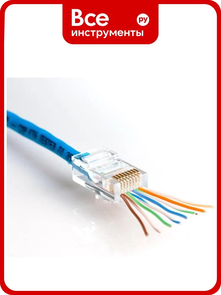 Проходной коннектор Ripo rj-45 (8p8c) cat.5e, универсальные ножи 003-400034