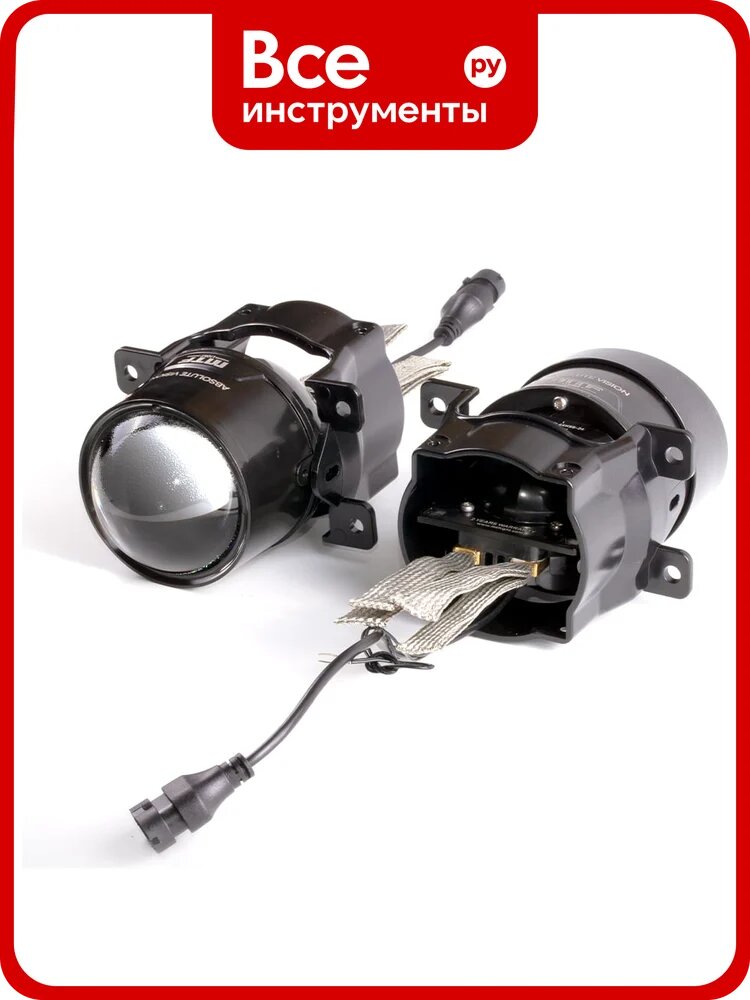 Светодиодные ПТФ линзы MTF Light ABSOLUTE VISION, 12В, птф/дал 32/44Вт, 5500К, универс 2шт. FL44K55F