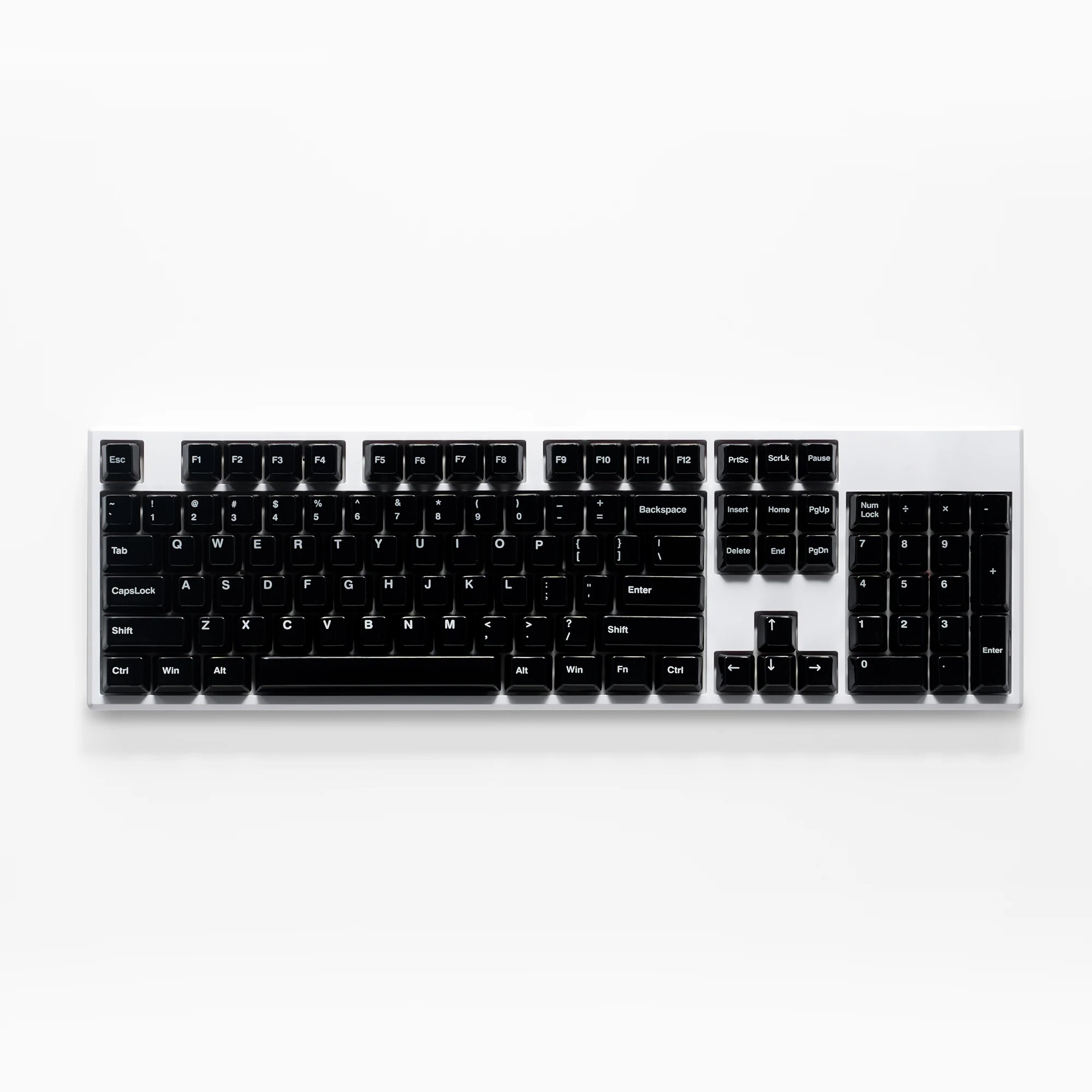 Attackfox Керамические Кейкапы Черные 114 Клавиш Cherry Профиль Black-White letter
