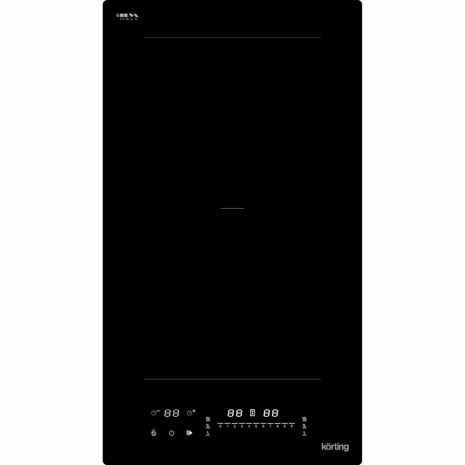 Korting HIB 35900 HID Встраиваемая варочная панель, индукционная, 30 см, 2 конфорки, слайдерное управление, дисплей, таймер, автоматическое отключение, индикация остаточного тепла, поддержание тепла,