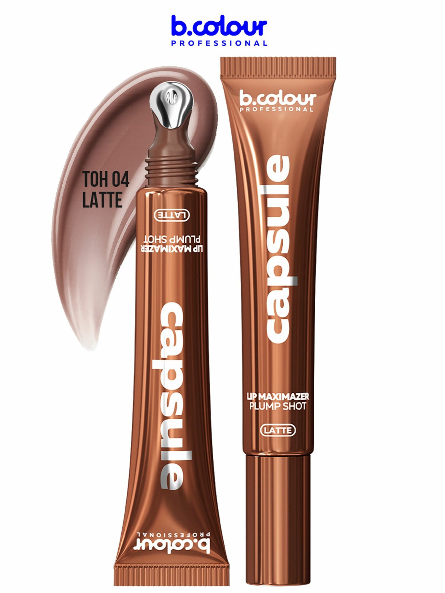 B.COLOUR PROFESSIONAL Блеск для губ коричневый, бальзам CAPSULE 04 LATTE бальзам для губ коричневый латте блеск-бальзам