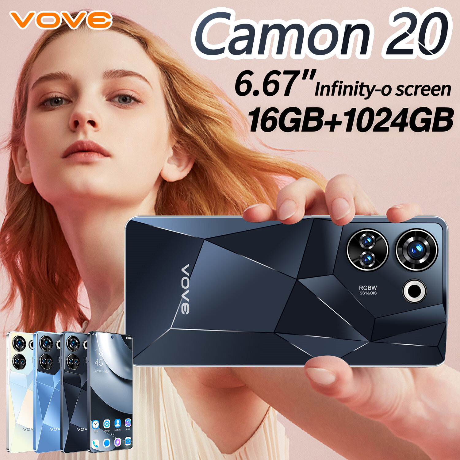 Смартфон Camon20, экран 6.67", 16 Гб+1 Тб, аккумулятор 5000 мАч