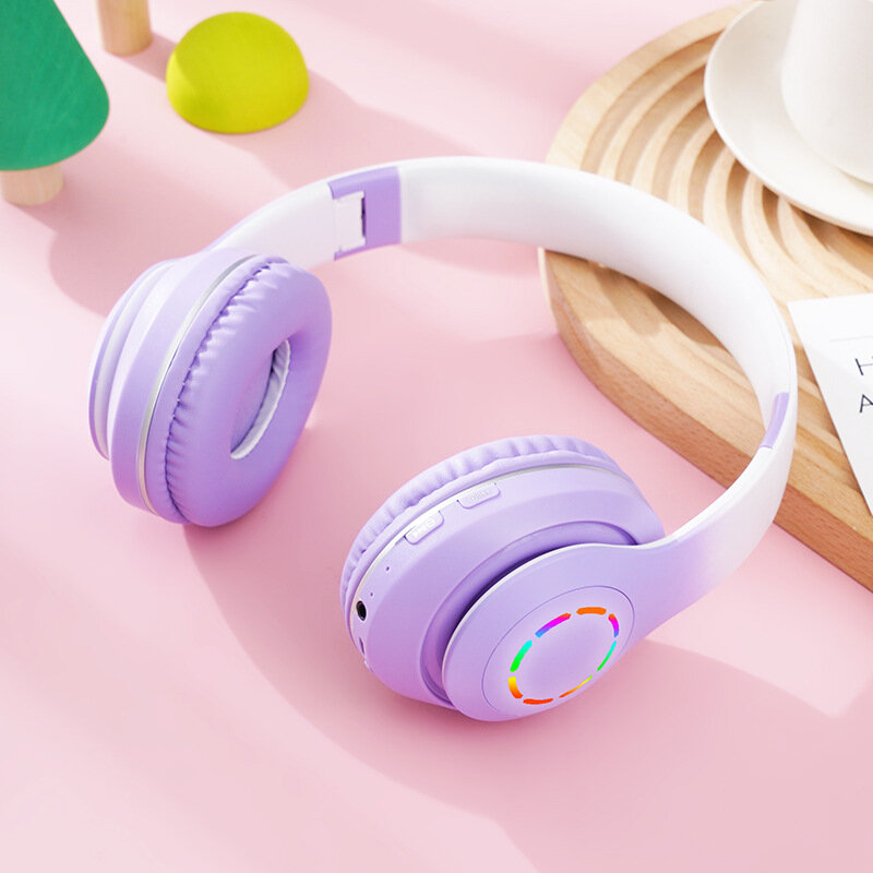 Беспроводные игровые наушники B39MPRO с градиентным фиолетовым цветом, автономность 40 часов