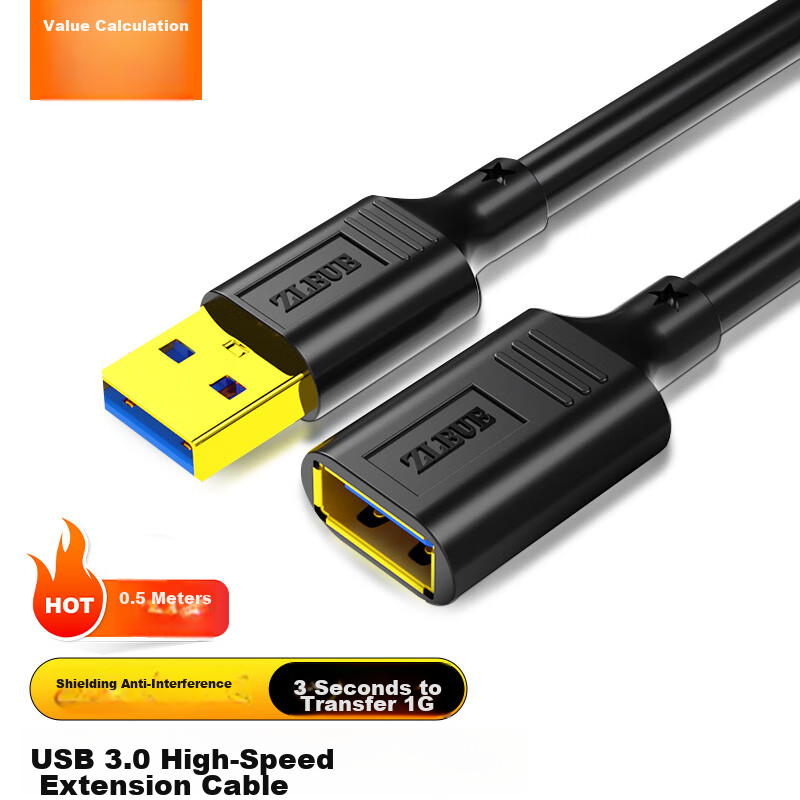 ZLEUE USB 3.0 кабель-удлинитель мужской к женскому 0,5 м высокоскоростная передача данных для компьютера USB-накопителя