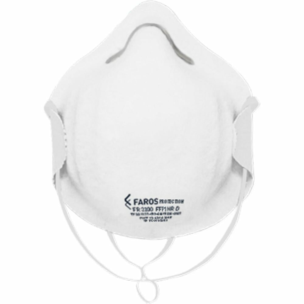 Полумаска фильтрующая для защиты от аэрозолей FAROS PROTECTION FR 3100 FFP1 NR D, без клапана выдоха, STANDART (10шт в уп) 00-00002627