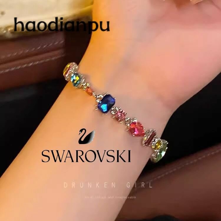 Браслет-цепочка, кристаллы Swarovski