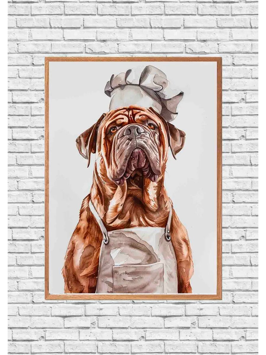 Неаполитанский мастиф-собака шеф-повара 0, Плакат 30x42см