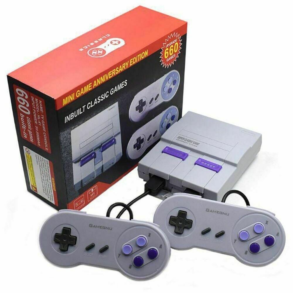 Официальный мини-консоль Super NES SFC660 8-битная ретро-игра с адаптером для британской розетки, идеально для